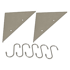 TAIMIKO Stainless Steel Wall Shelf, Commercial Kitchen Shelves with with 5 Hooks (39.37" x 11.81")