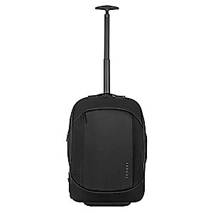 Targus 15.6" Mobile Tech Traveler EcoSmart Rolling Backpack, Made from Recycled Bottles, TSA Friendly, 35-40L Cap (TBR040GL)