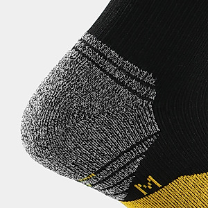 WANDER 6 Pairs Men's Athletic Run Cushion Over-the-Calf Tube Socks (6 pairs Yellow, XL:Shoe Size:12-14)