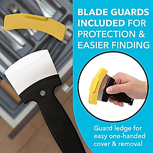 IMPRESA [2 Pack Rocker Knife for One H&ed Cutting - Extra Sharp Rocker Knife for Disabled - One H&ed Adaptive Equipment w/H&le Safety Ledge - Kitchen Utensils for H&icapped - One H&ed Gadgets