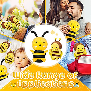 Jerify 6 Pieces Bee Plush Toy Bee Stuffed Animal, Yellow Bees Plushie Cuddly Large Soft Bee Pillow for Christmas Thanksgiving Birthday Bee Themed Party Gift, 8 Inches and 4.7 Inches