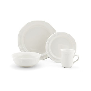 Mikasa French Countryside 16-Piece Dinnerware Set, Service for 4,White