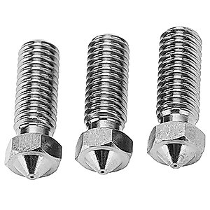 Shanrya Hardened Steel Nozzle, 3Pcs M6 3D Printing Volcano Nozzle, Wear Resistant Nozzles for 3D Printing High Temperature Carbon Fiber Filament 1.75mm(0.4mm)
