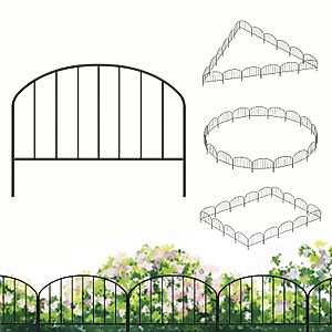 18 Panels Small Decorative Garden Fence Border, Garden Fence Animal Barrier 12.4"(H) x 24.5ft(L), Landscape Fencing for Lawn Front Yard, Tree Fence Flower Bed Fence Metal Fence Border