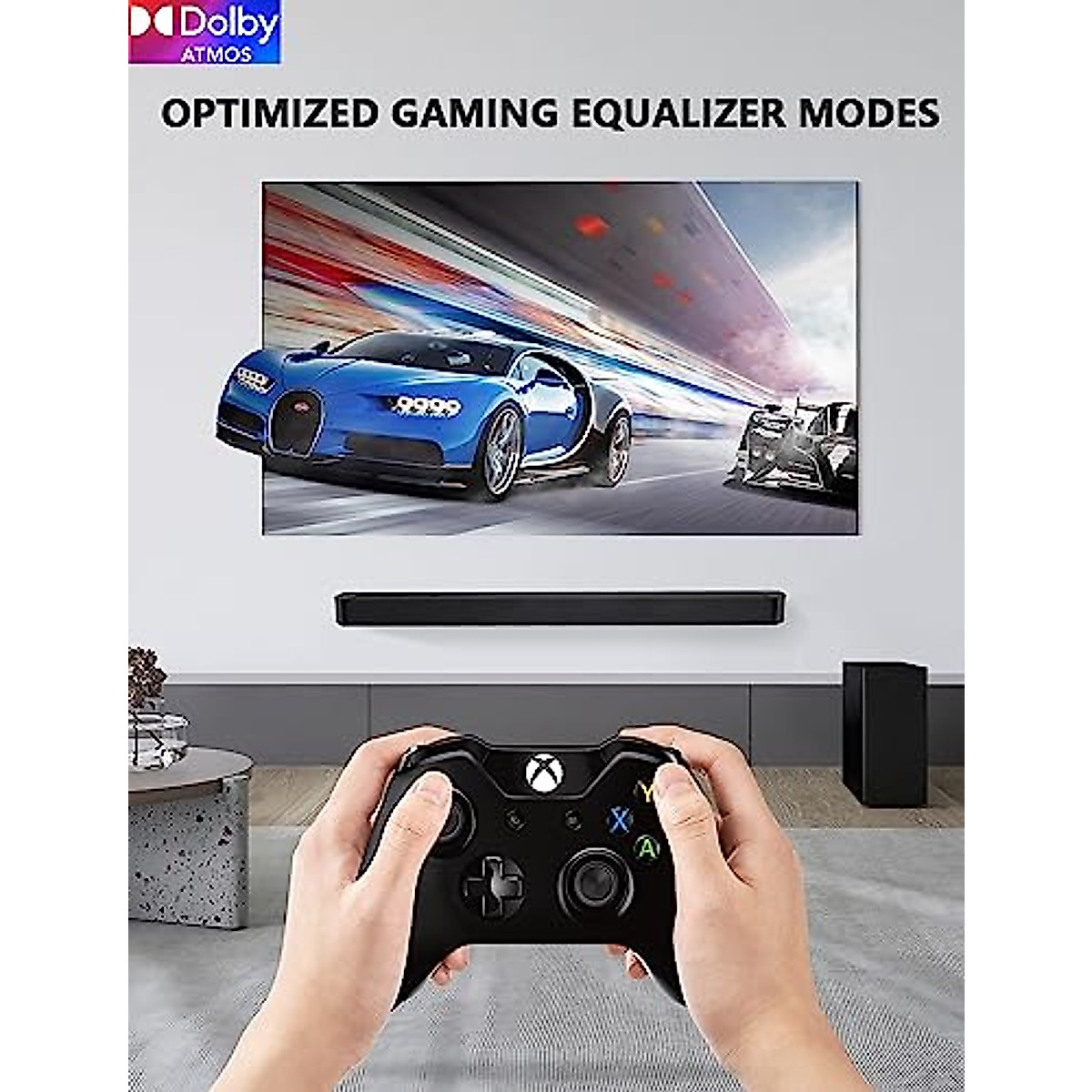 RAINEVERRY 5.1.2 Premium Sound Bar with Dolby Atmos, Surround Sound System for TV, Wireless Subwoofer, Home Theater Surround Sound System, Bluetooth 5.1, Work with 4K & HD TVs| HDMI & Optical