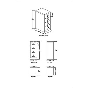 Scranton and Co 22" Deep 4 Drawer Letter File Cabinet in Putty, Fully Assembled