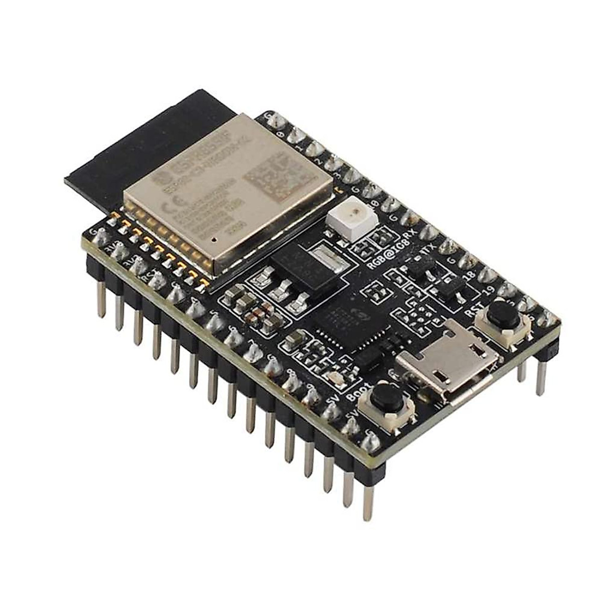 RCmall ESP32-C3-DevKitC-02 Development Board WiFi+BT+BLE 4MB SPI Flash Based on Espressif ESP32-C3-WROOM-02 Module (1 Piece)