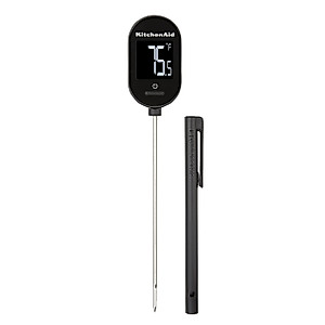 KitchenAid KQ910 Backlit Instant Read Digital Food Kitchen Grill Thermometer, Black