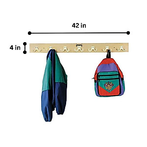 Jonti-Craft 0767JC Wall Mount Coat Rail, 7 Hooks