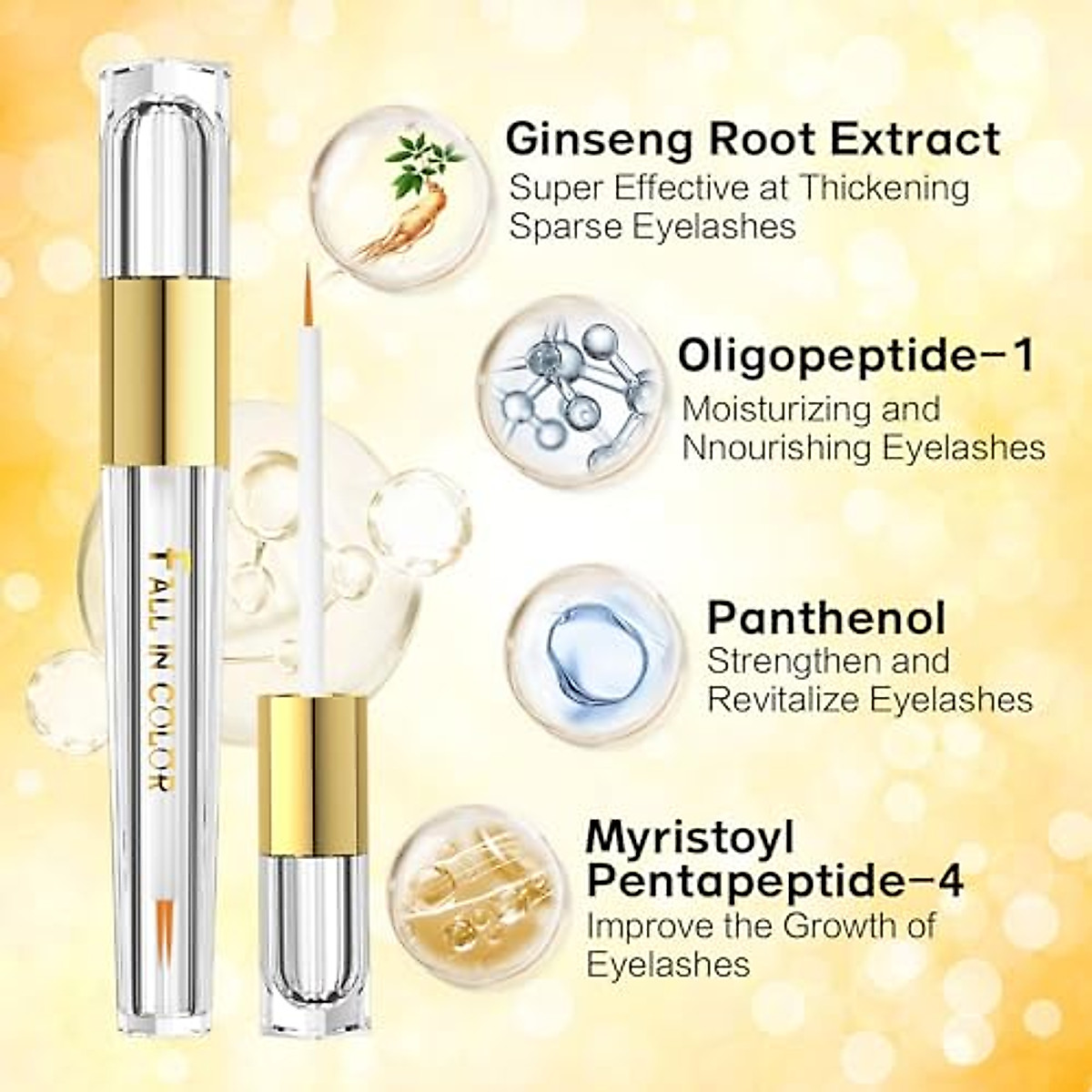 Lash Serum, Eyelash Serum Eyebrow Growth Serum, Premium Lash Serum for Eyelash Growth and Thickness, Lash Enhancing Boost Serum for Longer, Fuller and Thicker Natural Eyelashes Extensions (3ml)