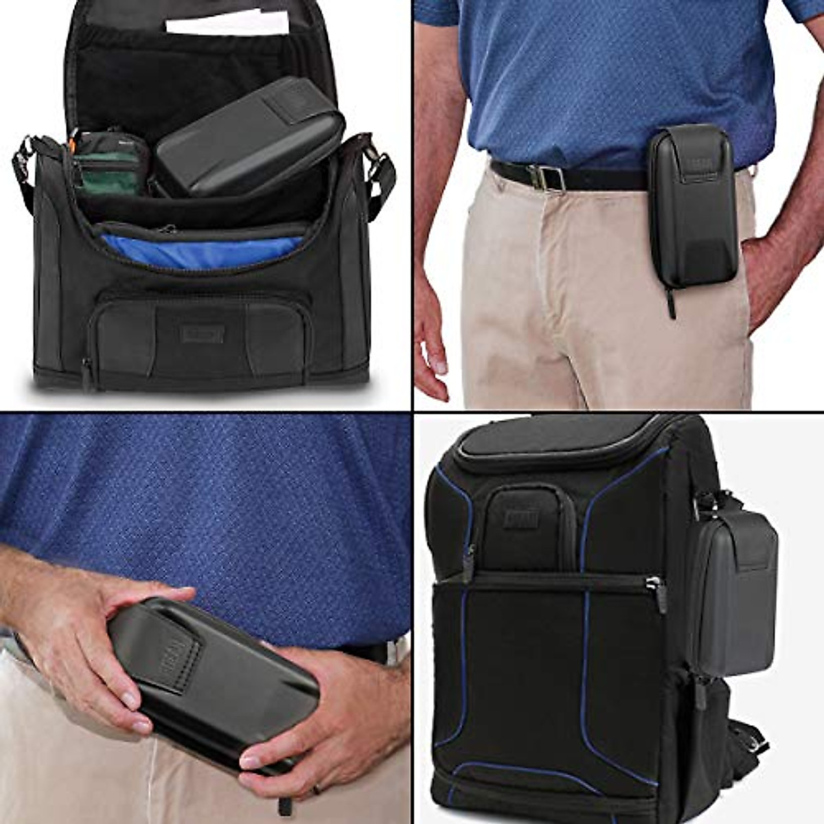 USA Gear Audio Glasses Case - Hard Glasses Case with Top Loading Design, Belt Loop, and Carabiner Compatible with Bose Alto Audio Sunglasses, Bose Rondo Bluetooth Glasses, and More Smart Glasses