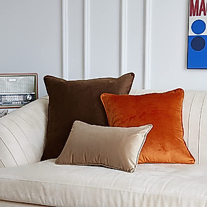 ECOGEOUS Decorative Pillows for Bed,Decor Pillow for Livingroom, Decorative Pillow for Couch,18"x18" in Chocolate Brown,Pack of 2