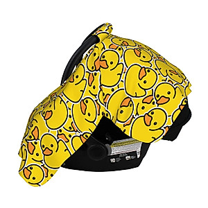KiuLoam Rubber Ducky Cartoon Baby Car Seat Canopy, Nursing Cover for Mom Breastfeeding Scarf, Infant Car Seat Cover/Multiuse Baby Stroller Covers for Babies Boys Girls