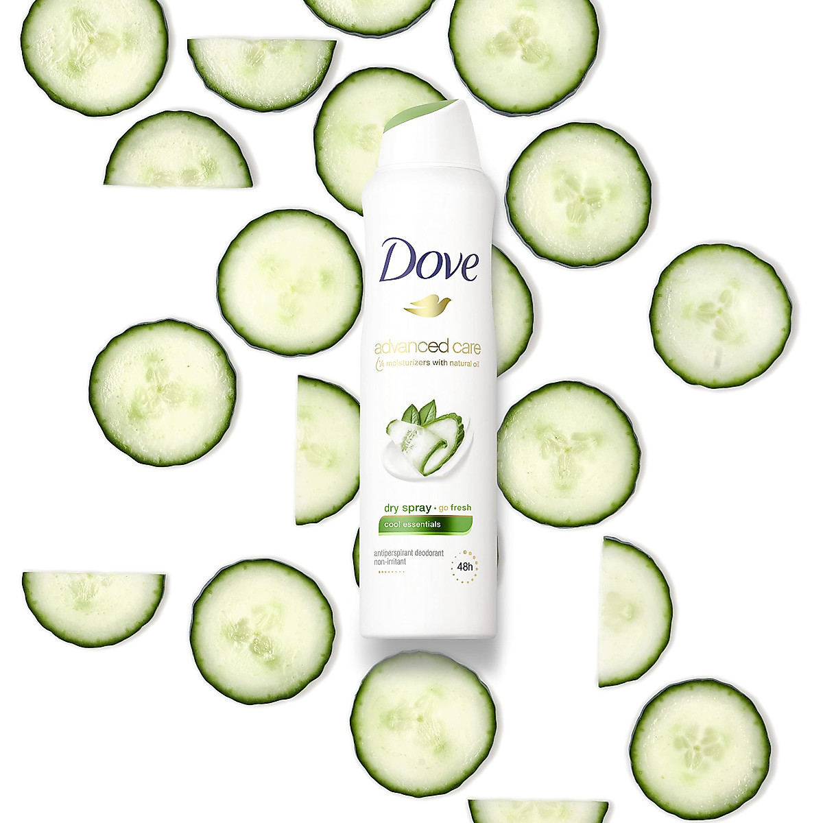 Dove Advanced Care Dry Spray Antiperspirant Deodorant For Women Cool Essentials 48 Hour Deodorant Protection 3.8 oz