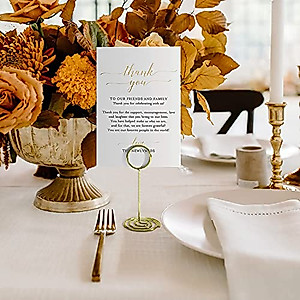 Little Lala 20 Pack Gold Table Number Holders, 8.5 cm high, Place Card Holders, Card Holders, Picture Holders or Wedding Table Number Holders & Parties