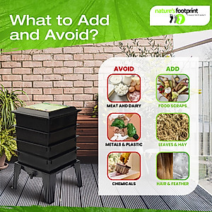 Worm Factory 360 Black US Made Composting System for Recycling Food Waste at Home