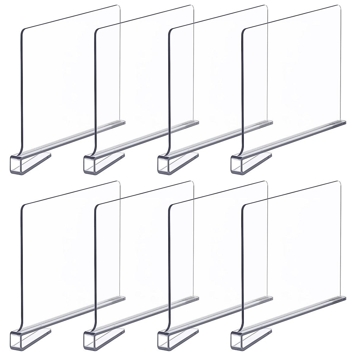 BigBcart Acrylic Shelf Dividers for Closet Organization - Wood Closet Shelf Organizer | Closet Shelf Divider | Closet Dividers for Shelves, Suitable for Wooden or Vertical Shelves (8 Pack)