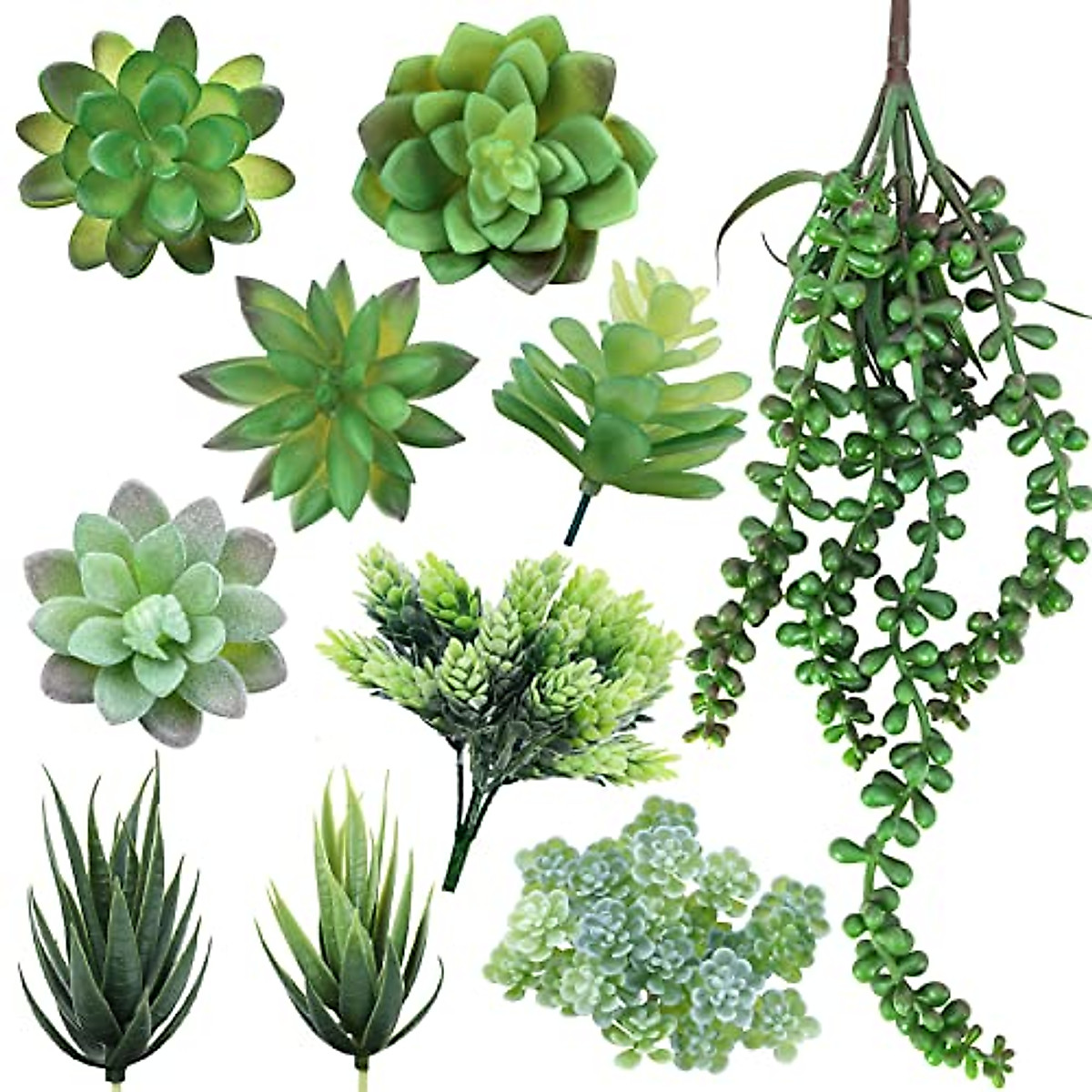 CEWOR 10pcs Artificial Succulent Plants Faux Succulents Unpotted Fake Succulent Plants Premium Crafting DIY Floral Decor for Home Garden Office Party