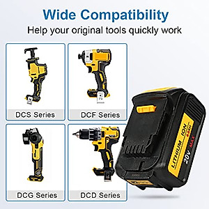 Amityke Compatible with Dewalt 6000mAh 20V Battery 4Pack Replacement for Dewalt 20V Batteries DCB205 DCB206 DCB204 DCB200