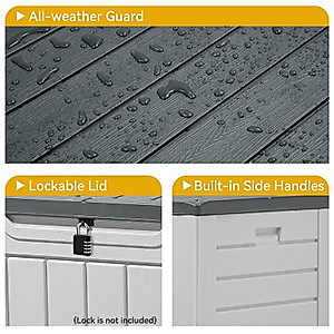 DWVO XL 160 Gallon Large Deck Box, Waterproof Outdoor Storage Box for Patio Furniture Cushions, Garden Tools and Pool Supplies,Weather Resistant Resin, Lockable, Light Grey
