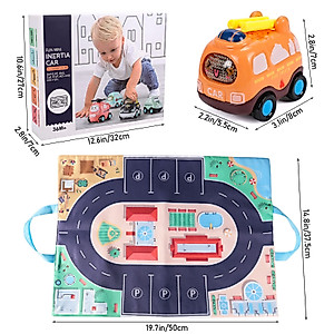 Winrayk Baby Toy Cars for 1 Year Old Boy Girl 7Pcs Friction Powered Push and Go Vehicles Cars with Play Mat/Storage Bag Early Educational Toys Toddlers Christmas Birthday Gift for Kids 1 2 3 Years Old