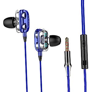 Gazechimp Earbuds Ear Buds Stereo Earphones in-Ear Headphones Earbuds with Microphone Mic and Volume Control Noise Isolating 3.5MM Ear Buds for Android, Blue