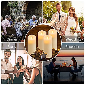 12 Pack Flameless Candles Battery Operated Waterproof Led Candles (D:2.2" X H:4" 5" 6" 7") Candles with 2 Remotes Control for Wedding, Party, Birthday, Outdoor/Indoor Decoration (Ivory White)