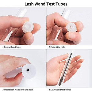 Temedon 50pcs Test Tubes, 16x150mm(25ml) Plastic Test Tubes with Caps for Lash Wands, Candy Storage, Scientific Experiments, Plant Propagation