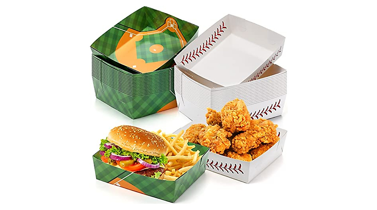 36 Pack Baseball Party Favors - Fun Food Serving Trays