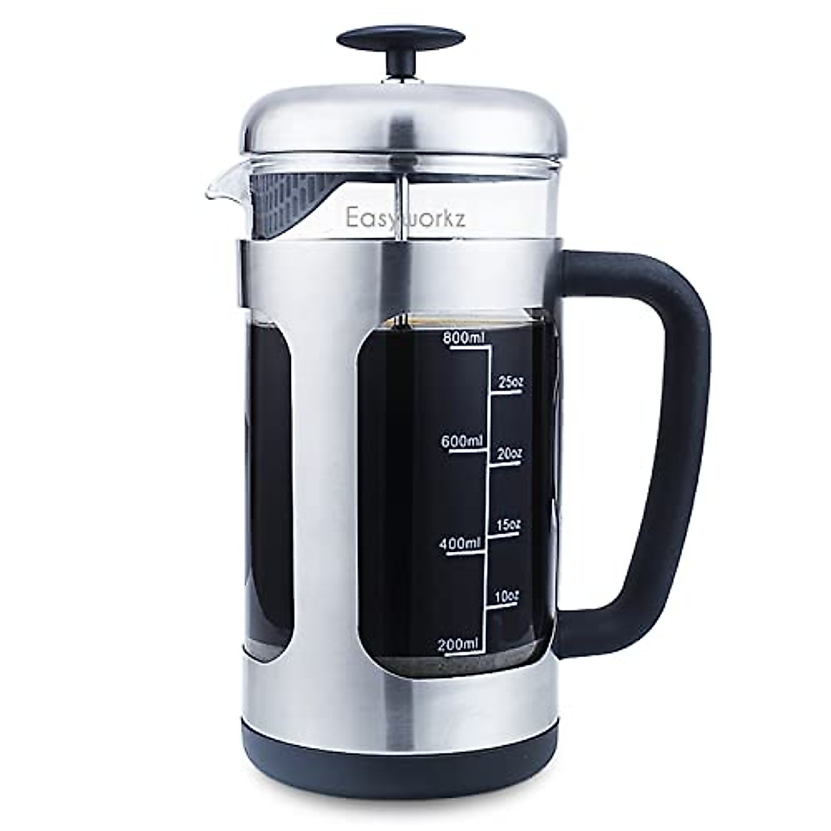 Easyworkz Stainless Steel French Press 34 oz Coffee Tea Maker with Soft Grip Handle
