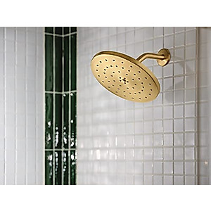 Moen S112BG Waterhill 10-Inch Single Function Showerhead with Immersion Rainshower Technology, Brushed Gold