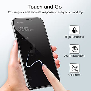 JETech Privacy Full Coverage Screen Protector for iPhone 12 Pro Max 6.7-Inch, Anti-Spy Tempered Glass Film, Edge to Edge Protection Case-Friendly, 2-Pack
