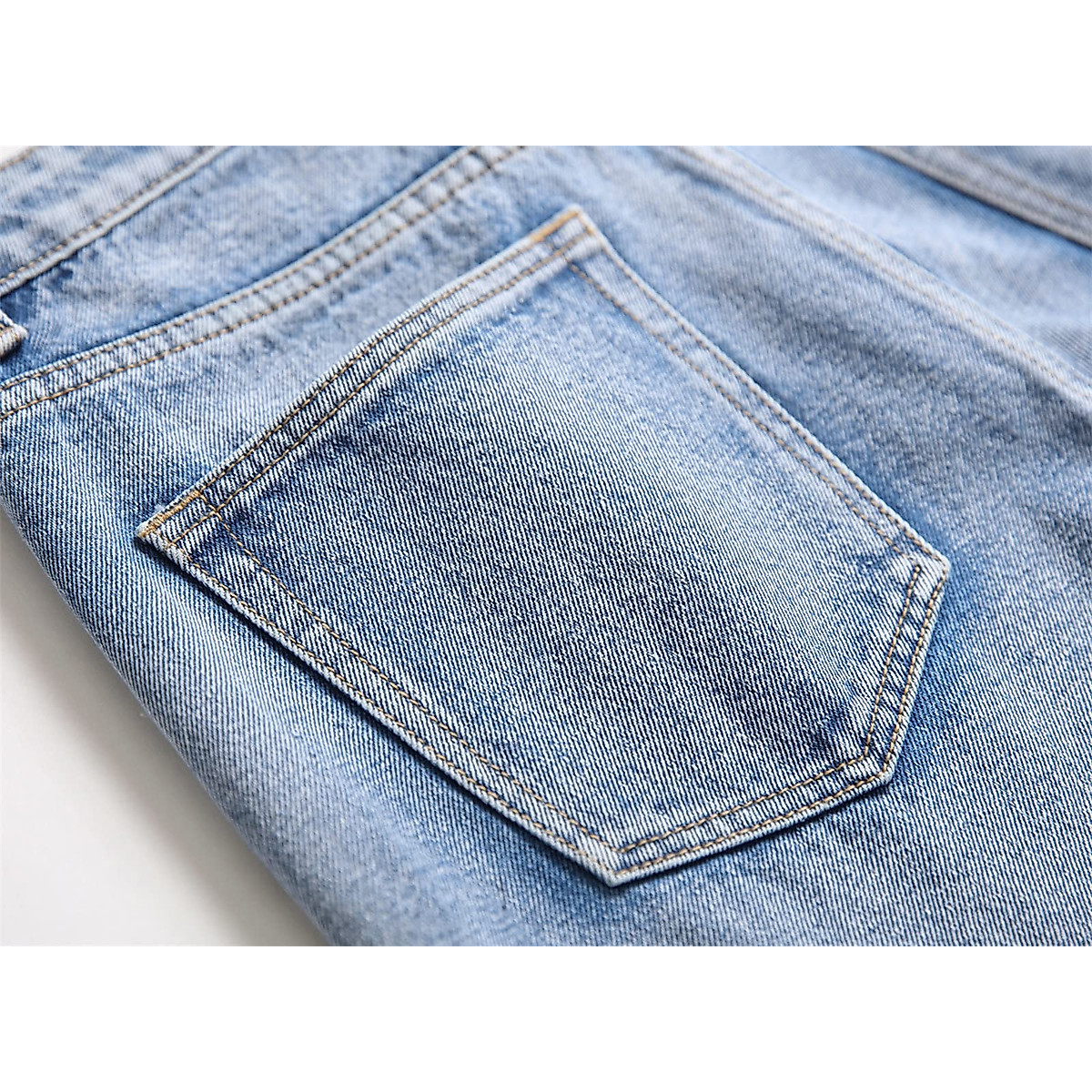 Men's Ripped Distressed Jeans Destroyed Slim Fit Skinny Stretchy Denim Pants Vintage Hip Hop Washed Holes Jean (Light Blue,38)