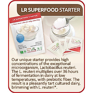 LR SuperFood Starter Culture L. Reuteri ProBiotic As Recommended by Dr William Davis Super Gut, MD Cultured Dairy Low and Slow Yogurt Lactobacillus