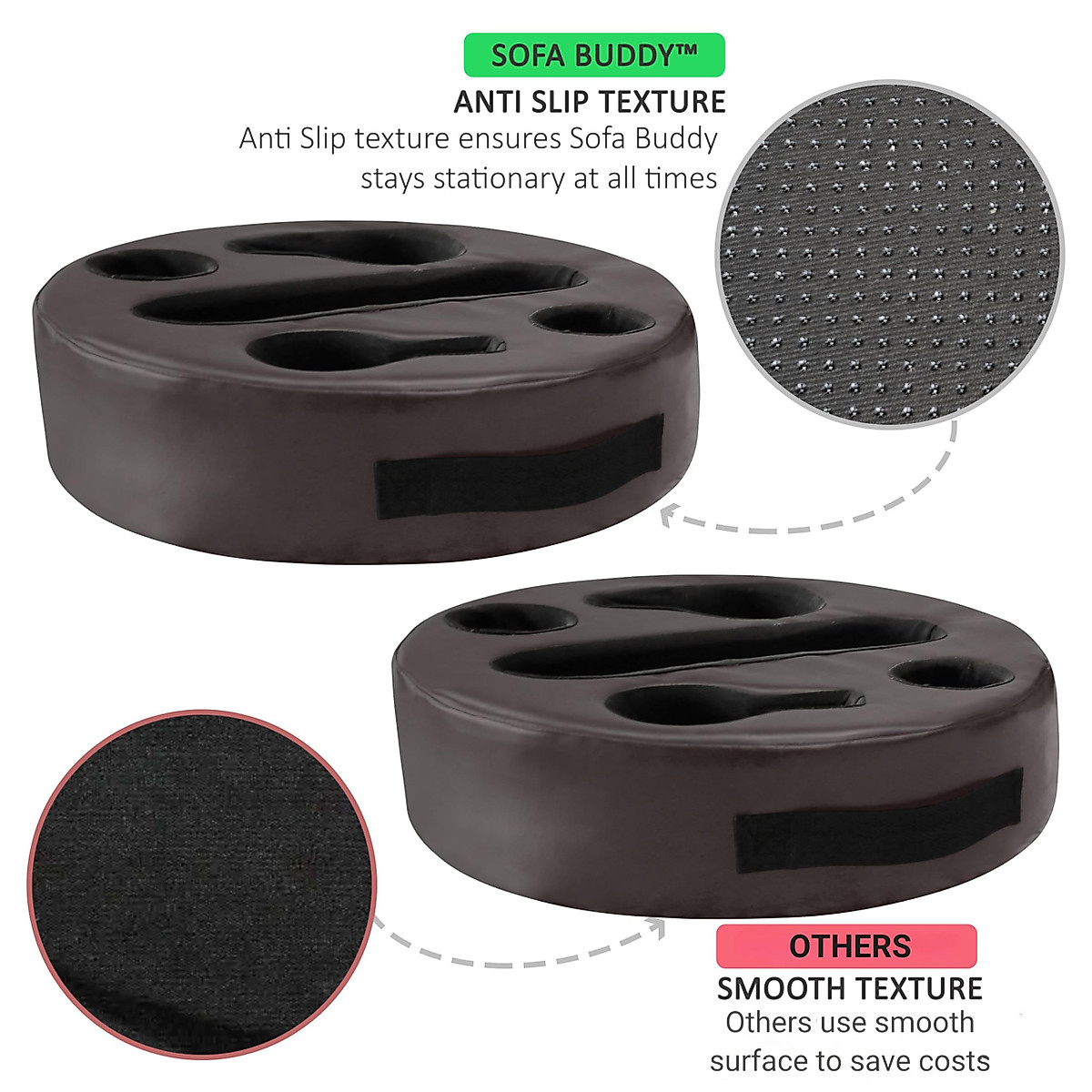 MOOKUNDY - Introducing Sofa Buddy - Convenient Couch Cup Holder, Couch Caddy, Sofa Cup Holder. The Perfect Couch Accessory