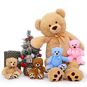 MorisMos Teddy Bear Stuffed Animal 41”,Giant Teddy Bear Plush with 4 Baby Bears in Belly,Big Teddy Bear for Girlfriend,Kids on Baby Shower,Birthday,Valentine's Day,Christmas,Children's Day,Blue,Pink