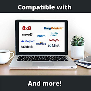 Discover D722U Noise Reducing USB Wired Headset | Compatible with Computer Softphone Apps Like RingCentral, Teams, Zoom, Google, GoTo, Cisco and More