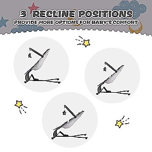 Bouncer for Babies 0-6 Months, Portable Bouncer for Baby,Baby Bouncers for Infants with 3-Point Harness Grey