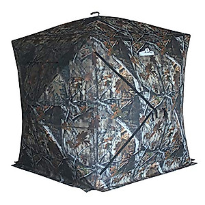 THUNDERBAY 3 Person Hidden Threat See Through Hunting Blind, See Through Panel Window with 270° View, Floor Space 62" x 62"