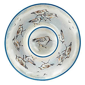 Certified International Shorebirds Chip & Dip, 13.5" Diam x 1.75"