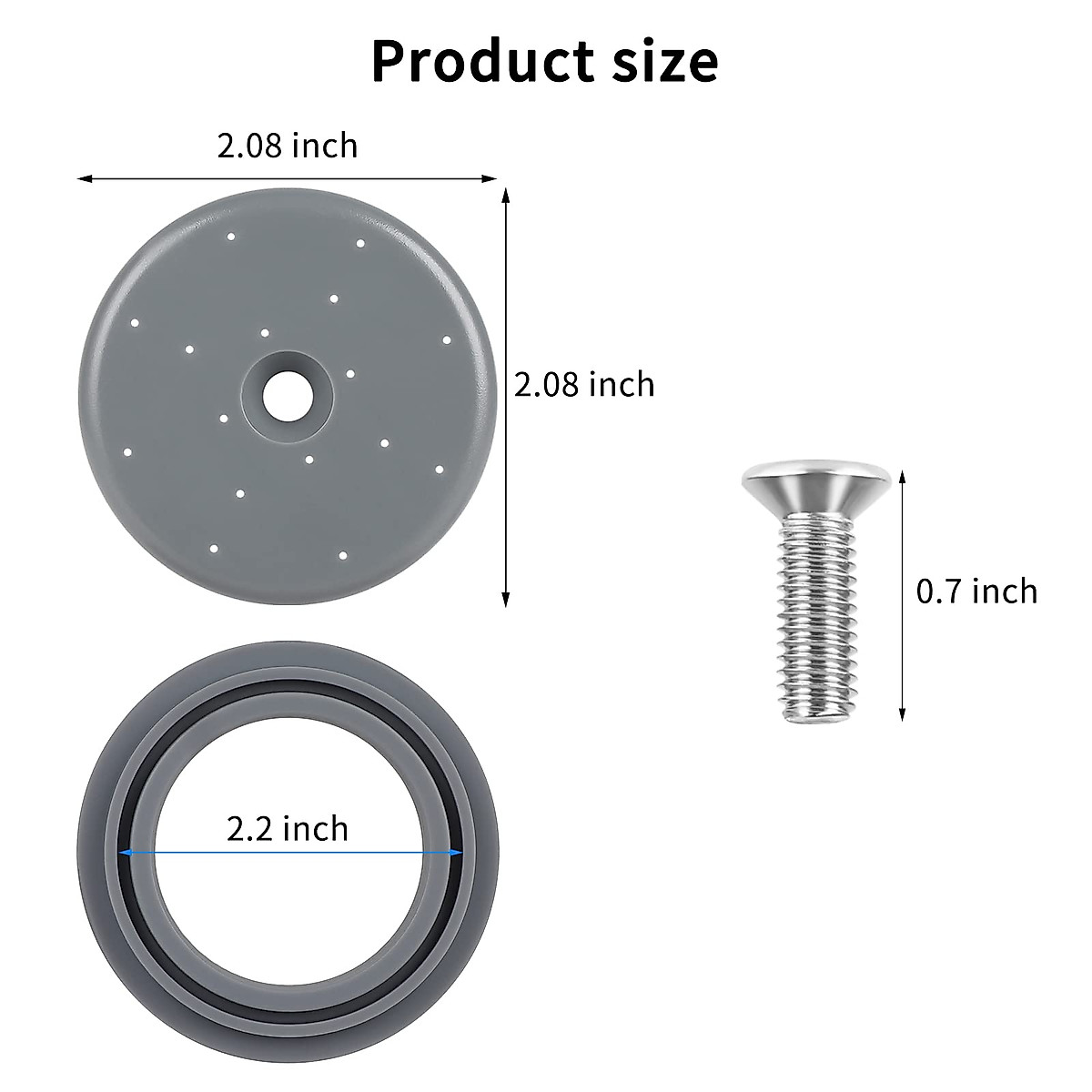 KANONEY 2 Pack Pre-Rinse Spray Valve Repair Kit for Most Commercial Sink Faucet Dish Sprayer Touch On Kitchen Sink Faucets 1.42 GPM Spray Face Bumper and Screw Repair Part, Grey