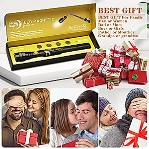 Magnetic Pickup Tool with 3 LED Lights, Telescoping Magnet Flashlight, Cool Gadget Valentines Day Gifts for Men, Dad, Father, Handyman, Husband, Boyfriend or Women, Black