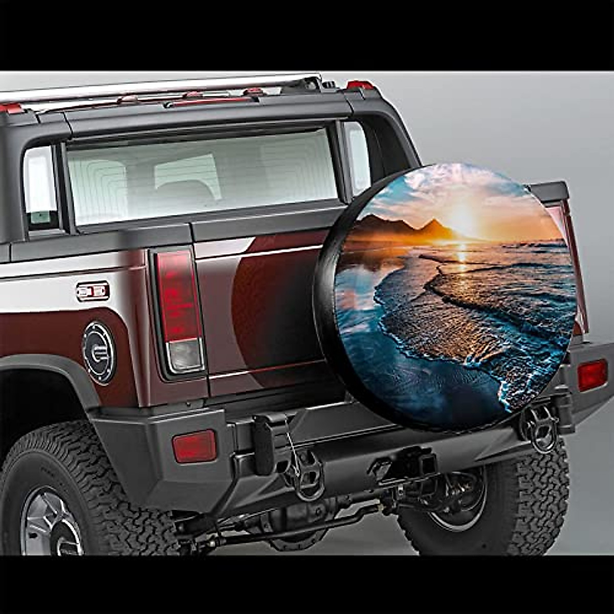 Zhung Ree Spare Tire Cover Amazing Beach Sunset Tire Cover Waterproof Dust-Proof Universal for Jeep,Trailer, RV, SUV and Many Vehicle 14 inch
