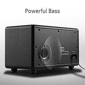 Home Speaker with Premium Audio | Rich Bass, Rotary Dial for Volume Control | Toggle Switch, Wireless Bluetooth & 3.5mm Aux Input for Turntable | Record Player, AC Powered (Upgraded Version)