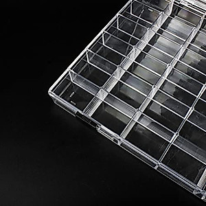 36 Grids Clear Plastic Organizer Box, Craft Storage Container for Beads Organizer, Art DIY, Crafts Jewelry Storage, Fishing Tackles, Rock Collection, 2 Pack