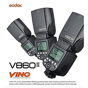 Godox Ving V860II-S 2.4G HSS 1/8000 TTL Li-on Battery V860II Camera Flash Speedlite for Sony A7 A7R A7S A7II A7RII A58 A99 A6000 A6300 Camera