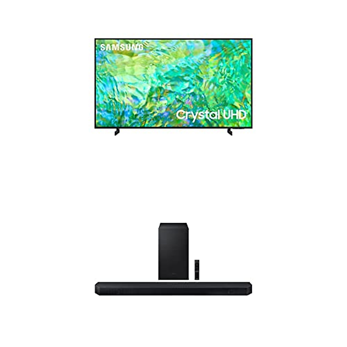 SAMSUNG 65-Inch Class Crystal UHD CU8000 Series PurColor, Object Tracking Sound Lite, (UN65CU8000, 2023 Model) HW-Q700C 3.1.2ch Soundbar w/Wireless Dolby Audio, (Newest Model)