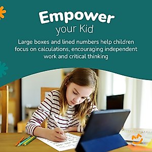 Channie's One Page A Day Math Workbook, Triple Digit Math Practice Worksheets, 50 Pages Front and Back, 25 Sheets, Grades 2nd and 3rd, Addition and Subtraction workbook , Size 8.5” x 11”