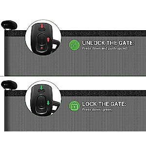 Newnice 120 Inch Extra Wide Retractable Baby Gates for Large Openings, Dog Gate for The House Indoor Outdoor, Extra Long Baby Pet Gate for Stairs Doorways Hallways, Black