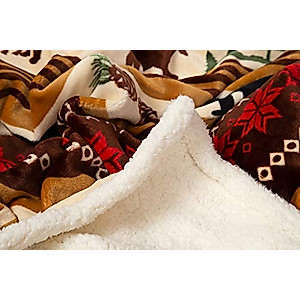 Carstens Soft Sherpa Plush Throw Blanket, Hinterland Collection 54" x 68"